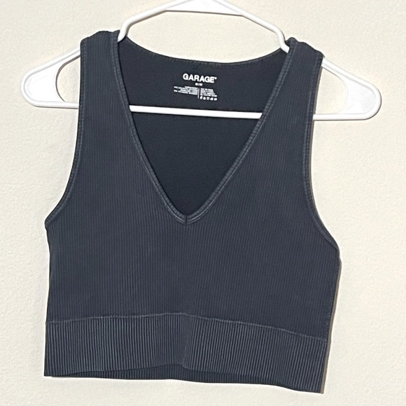 Garage | Tops | Navy Blue V Crop Tank Top | Poshmark
